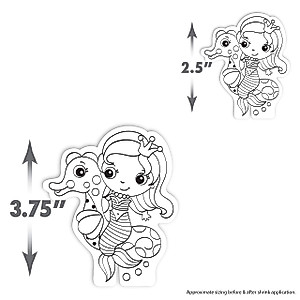 Shrinky Dinks Minis Mermaids, Includes 10 Preprinted Shrinky Dinks, Kids Art and Craft Activity Set, Kids Toys for Ages 5 Up by Just Play