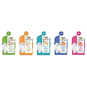 Fancy Feast Appetizers Gourmet Cat Complement Bundle 10 Can in Total, 2 Each: Salmon, Tuna, Chicken, Oceanfish and Skipjack Tuna (1.1 Oz) Plus a Noisy Cat Toy Ball and Magnet