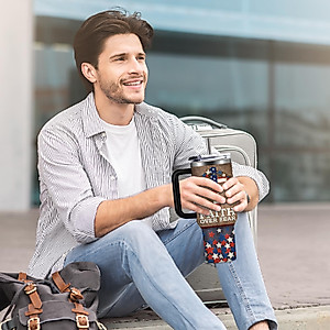 HYMONA Christian Gifts For Men - Faith Over Fear 40oz Stainless Steel Coffee Travel Mug For Men, Religious Faith Based Gifts For Christians Huaband Dad, Birthday Fathers Day Inspirational Gift Tumbler