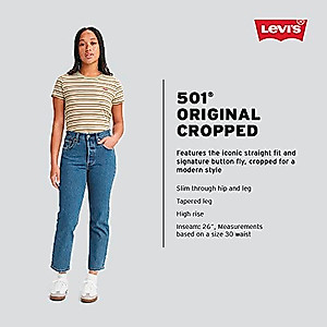 Levi's Women's Premium 501 Crop Jeans, (New) Face It, 27