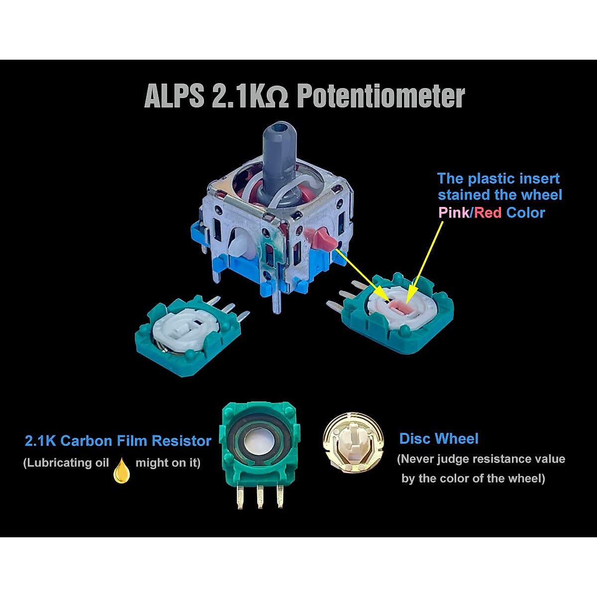 ElecGear 8X ALPS 2.1K Replacement Potentiometer + 4X Drift Fix PCB for PS5 DualSense, PS4 DualShock 4 Wireless Controller, Trim Pot Resistor Thumbstick Module Sensor for ALPS Analog Joystick
