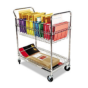 Alera Carry-All Mail Cart, 2-Shelf, 34-7/8w x 18d x 39-1/2h, Steel (MC343722CR)