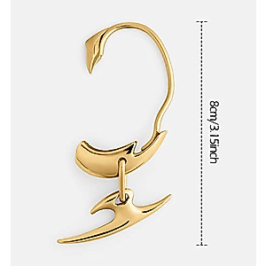 L'VOW CyberPunk Non-Piercing Cuff Earrings Wrap for Unisex Around Ear Irregular Cartilage Clip Accessories Cyborg Costume(S1-Gold)