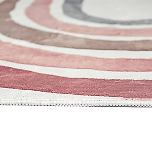 Levtex Baby - Rainbow - Rug/Carpet - 3 x 5 (36in. X 60in.) - Cream, Pink, Mauve, Blush, Grey - 100% Polyester - Woven Fabric Backing