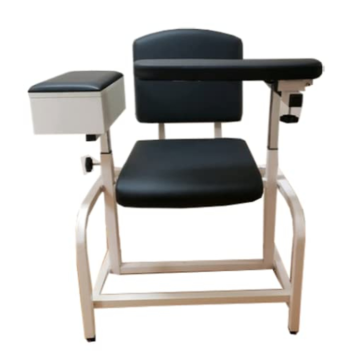 MedStock Blood Drawing/Phlebotomy Chair for Medical Labs and Professional Clinics with Reversible Flip-Up Arm, Padded Seat, and Built-in Storage Drawer, Extra Large
