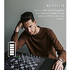 Vonset Core L6 Computer Chess Game Electronic Chess Set Computer Chess Board with LED Light Chess Computer for Adults and Kids with Double Queen Pieces for Beginners