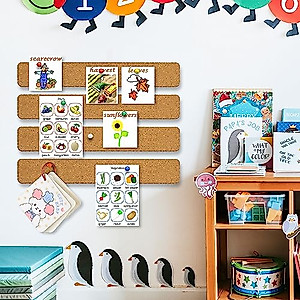 6 Pack Cork Board Strips, Self Adhesive Small Cork Board for Wall Desk Home Classroom Office with 50 Push Pins for Paste Notes, Photos, Schedules