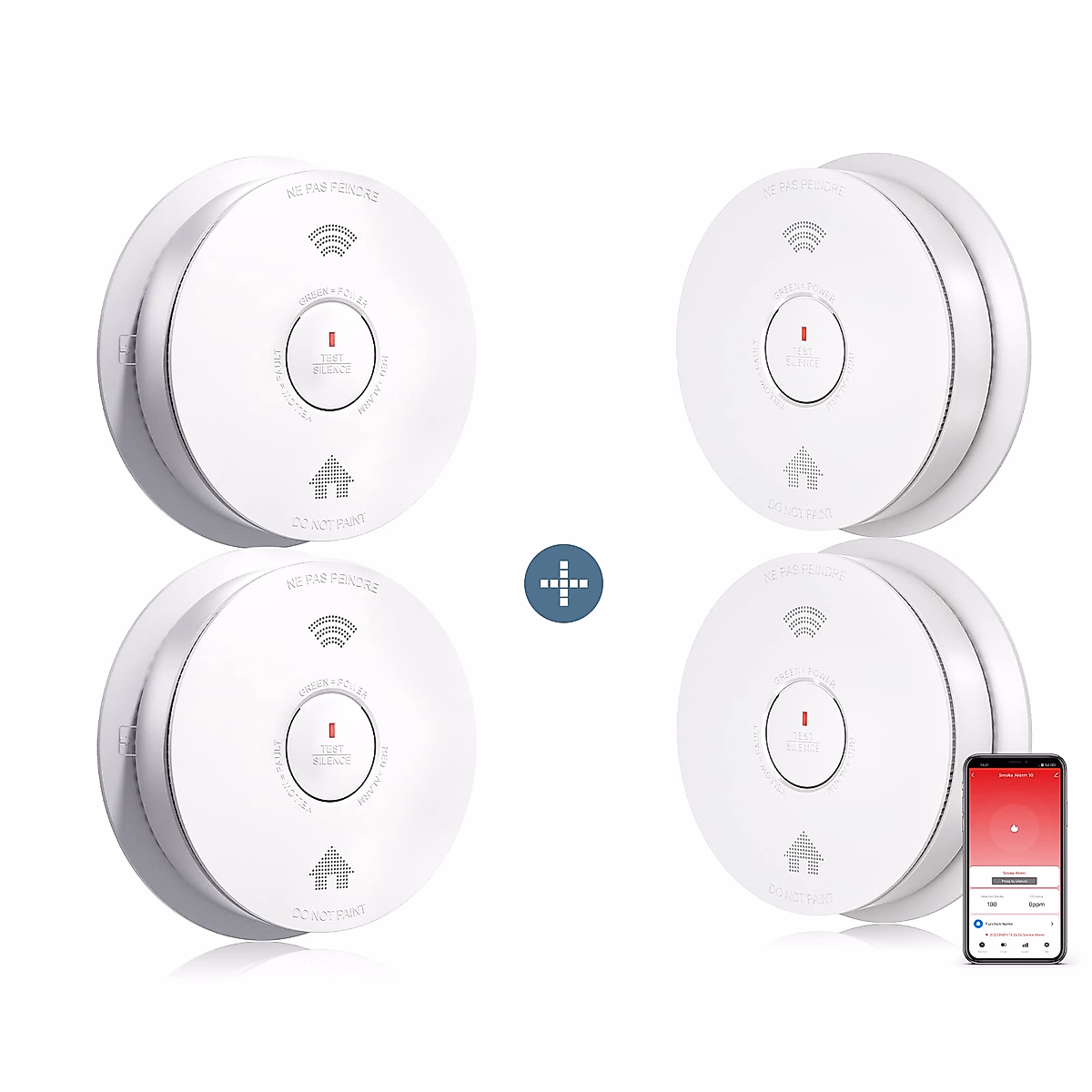 Smoke Detector Carbon Monoxide Detector Combo Standalone Model 2 Packs & Smoke Detector Carbon Monoxide Detector Combo 2.4G WiFi Model 2 Packs