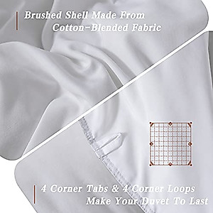 zzlamb Lightweight Down Feather Comforter Queen Size, All Season Medium Warm Down Duvet Insert Fluffy Down Blanket, Soft Cotton-Blended Shell Down Proof Duvet with Corner Tabs, 90x90 inches White