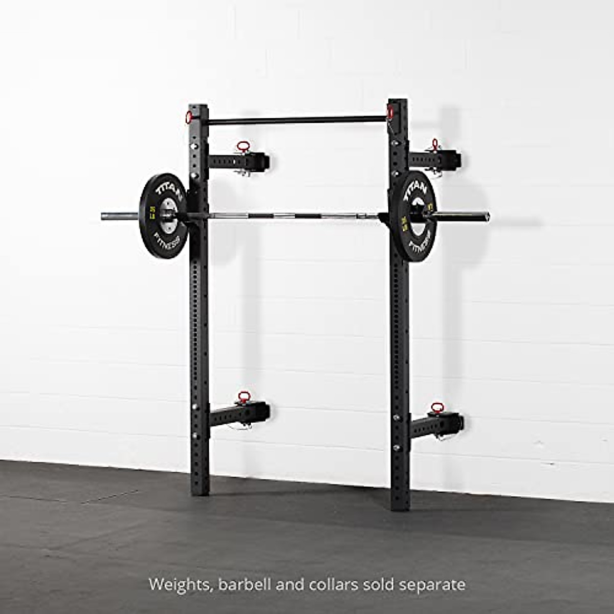Titan Fitness X-3 Series 80-inch Wall Mounted Folding Power Rack, Space Savings Rack, Folds up to 5-inches from the Wall