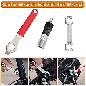 AOFUXTI Bike Tool Kit With Tire Pump - Bike Repair Kit, Portable Bike Chain Tool With Patches, Inflator, Wrench,Tool Kit for Camping Travel, Best Gifts for Men and Women