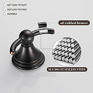 WOLIBEER Bronze Towel Hooks,Bathroom Coat Hook Oil Rubbed Bronze,Farmhouse Robe Wall Hook Double Hanger Wall Mounted 2 Pack Bath Accessories