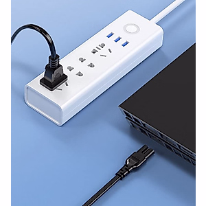 Vrllinking TV Power Cord 10Ft Cable for Samsung LG TCL Sony PS5: 2 Prong AC Wall Plug 2-Slot LED LCD Insignia Sharp Toshiba JVC Hisense Electronics UN65KS8000FXZA UN40J5200AFXZA 43UH6100 Printers Xbox