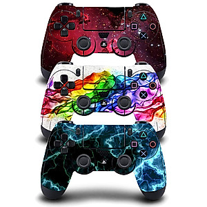 FOTTCZ [3PCS] Whole Body Vinyl Sticker Decal Cover Skin for PS4 Controller - 3pcs. Comb B