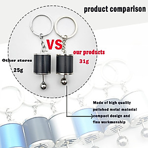 TEMI Shifter Gear Keychain,6 Speed Shifter Keychain,Mini Car Gear Shift Stick Knob Keyring Manual Transmission Gearbox Key Chain Creative Car Key Fob Keychain Accessories(black)