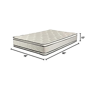 Nutan, 12-Inch Medium Plush Double Sided Pillowtop Innerspring Mattress, King