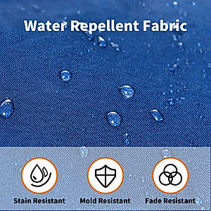 Outdoor Chair Cushion, Tufted Water-Repellent Patio Seat Cushions with Non-Slip Ties, 48”x16”x4”, Navy