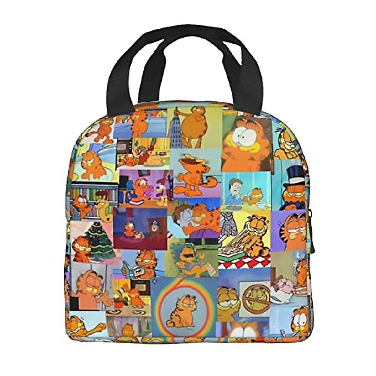 lxiygzu Garfield Overload Lunch Bag Reusable Insulated Cooler Lunch Box Cute Leakproof Thermal Lunch Tote Bag For Work Picnic Beach Office
