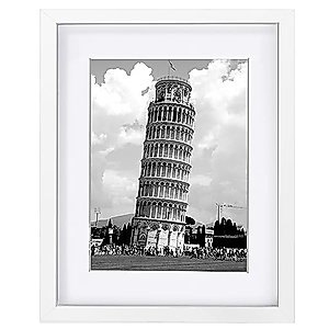 Nacial 11x14 Picture Frames, White Picture Frame, Photo Display 8x10 with Mat and 11x14 without Mat, Horizontal and Vertical Formats for Wall and Tabletop