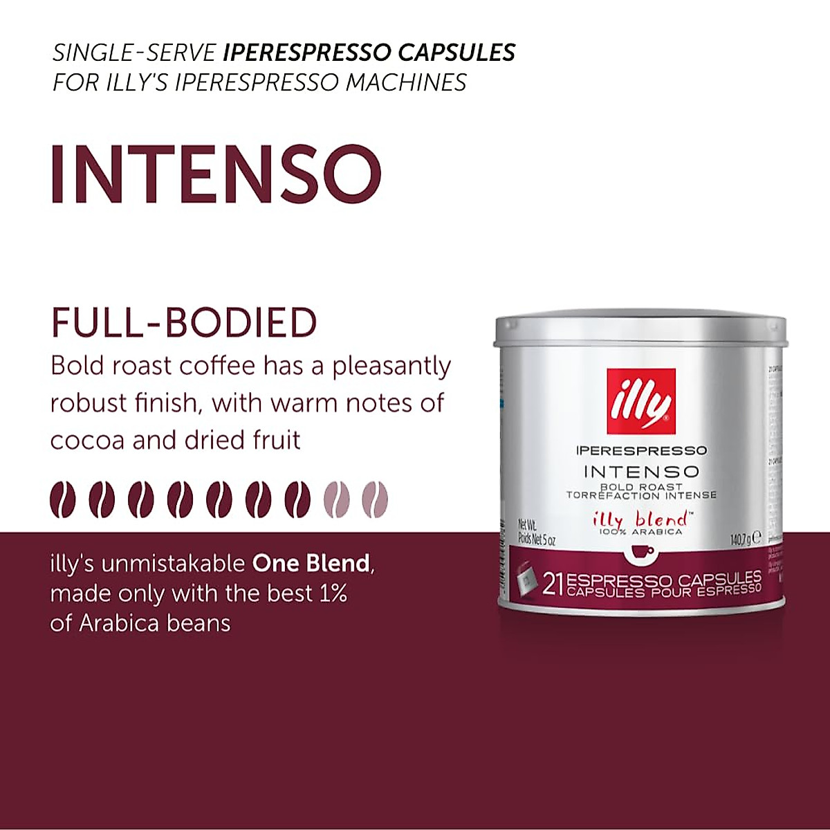 illy Coffee iperEspresso Capsules - Single-Serve Coffee Capsules & Pods - Single Origin Coffee Pods – Intenso Dark Roast with Notes of Cocoa & Fruit - For iperEspresso Capsule Machines – 21 Count