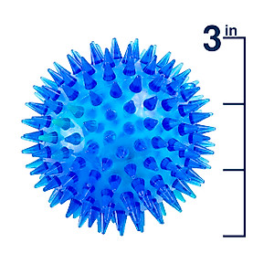 Sensory Builder Light Up LED Spiky Squeaking Bouncy Ball, Blinking Sensory Toy, Set of 10 - Mixed Colors