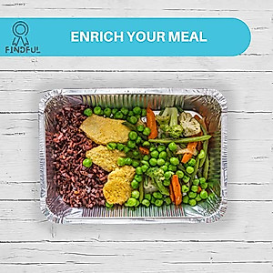 Aluminum Pans with Lids (50-Pack, 8.5"×6") 2.25 LB Capacity Foil Food Containers with Lids - 50 Pans and 50 Cardboard Covers - Disposable Tin Foil Pans - for Baking, Meal Prep and Freezer, Takeout