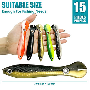 Soft Bionic Fishing Lure, Soft Plastic Fishing Lures, Bass Fishing Bait, Freshwater Top Water Saltwater Fishing Lures, Swim Baits for Bass Fishing, Bass Lures - 10 PCS
