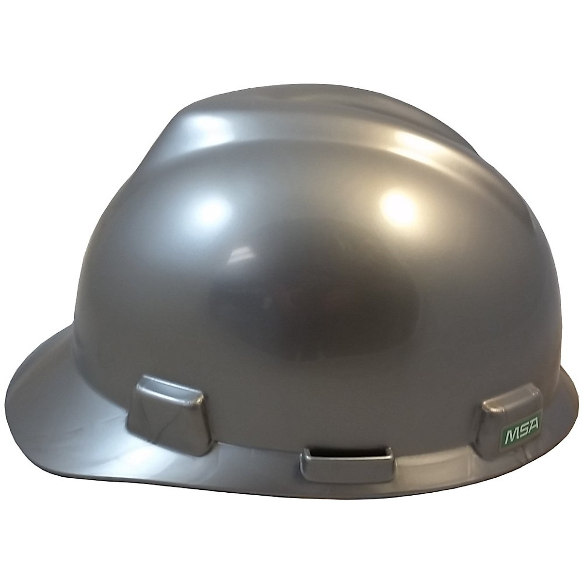 MSA V Cap Style Hard Hats w/FasTrac III Suspensions and Handy Tote Bag - Silver