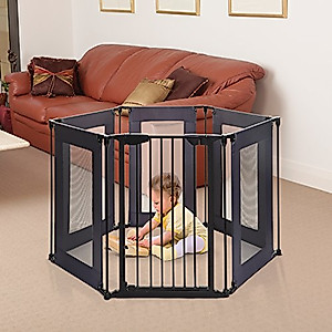 Dreambaby Brooklyn Converta 3 in 1 Play-Pen 6 Panel Gate - Versatile Baby Playpen & Toddler Play Yard, Foldable & Baby Fence Play Area, Ideal Baby Gate Playpen for Babies and Toddler - Black