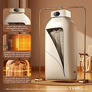 Imfriy Portable Dryer, Portable Clothes Dryer for Clothes, Underwear, Towel, Pet Clothes, Hanging Dryer for laundry Travel Camping Apartment Hotel Dormitory RV (Creamy-white)