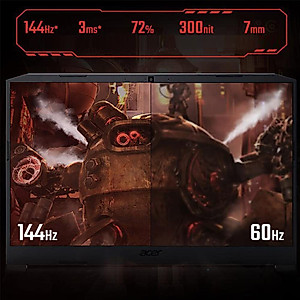 Acer Nitro5 Gaming Laptop, 15.6" FHD IPS 144Hz, 11th Gen Intel i5-11400H, NVIDIA GeForce GTX 1650, Wi-fi 6, Type-C, Thunderbolt 4, Backlit Keyboard, Win 11 Home, w/HDMI Cable (16GB RAM|1TB PCIe SSD)