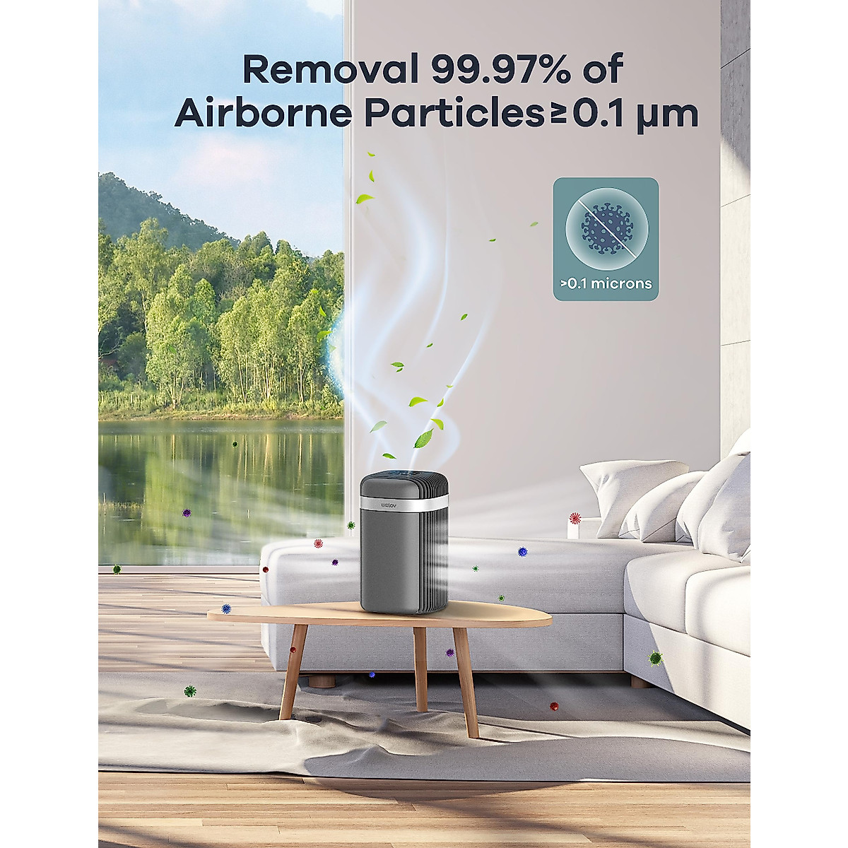 Welov Air Purifiers for Home: H13 True HEPA Air Purifiers for Pets Allergies Asthma,Mini Portable Air Cleaners with Aromatherapy,Removal Up to 0.1 Microns,23dB Air Purifier for Bedroom