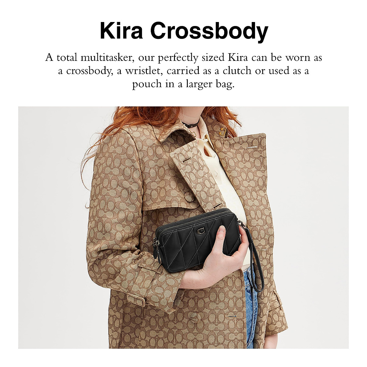 COACH Quilted Pillow Leather Kira Crossbody, Black