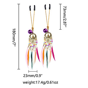 alievoke Nipple Clamps Bells Sexual Pleasure Nipple Clamps for Men Women Nipple Clips Adjustable Non Piercing Nipple Rings with Dance Jewelry (A)