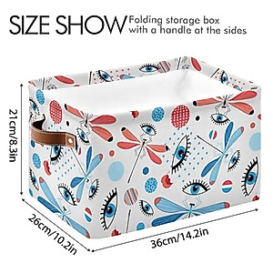 Dragonfly Eyes Storage Basket Bins Foldable Laundry Hamper Toy Storage Bins Box Organizer for Bedroom Office Clothes Pet Nursery Living Room,2 pcs