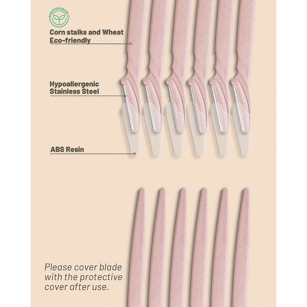 Dermaplaning Tool for Face, 30 Pcs Dermaplane Razor for Face, Multipurpose Face Razors for Women and Men by MoHern, Pink