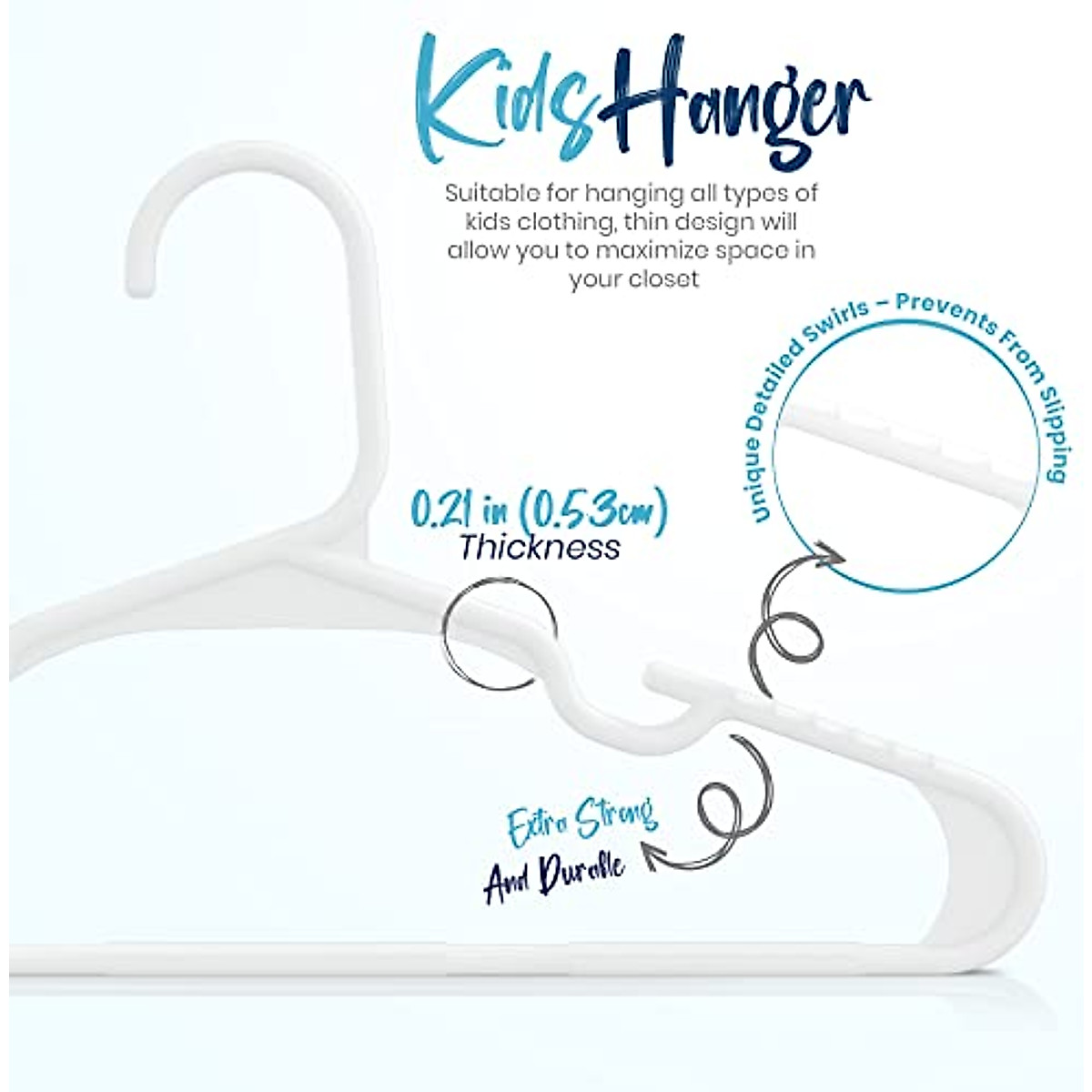 Utopia Home 20 Pack Kids Hangers - 11.5 Inch Plastic Baby Hangers for Closet - Childrens Hangers for Clothes & Infant Hangers for Closet - Ideal for Everyday Standard Use (White)