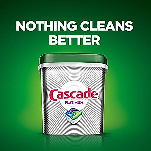 Cascade Platinum Dishwasher Pods, ActionPacs Dishwasher Detergent with Dishwasher Cleaner Action, Fresh Scent, 36 count