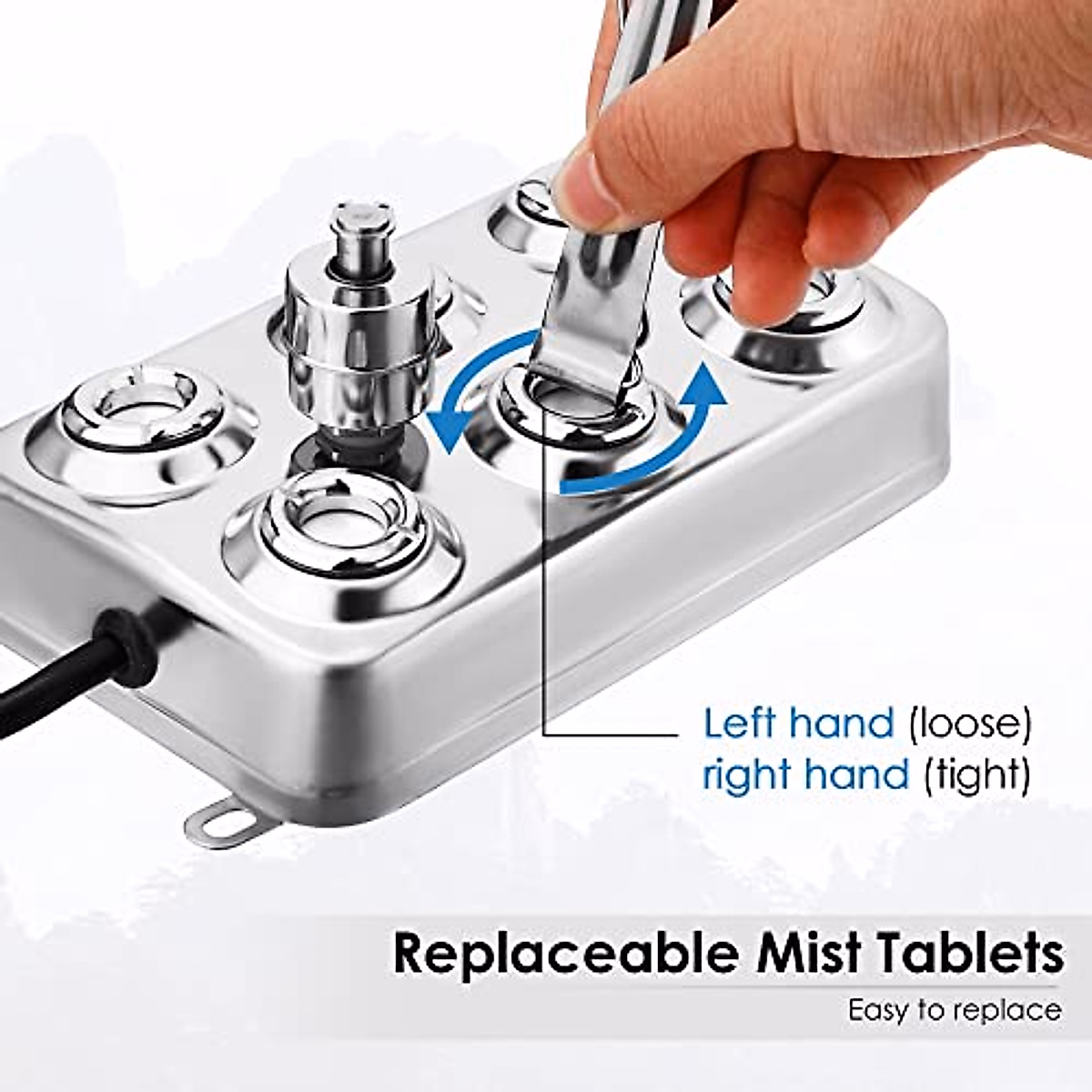 SKYTOU Mist Maker Fogger, 6 Head Ultrasonic Fog Machine 304 Stainless Steel with Transformer for Greenhouse Garden Lawn and Pond