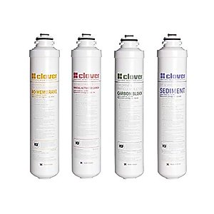 Aquverse Clover 4-Pack Replacement Filters for Under-Sink RO System (Sediment, Pre-Carbon, RO Membrane, and Carbon + Mineral Filters)