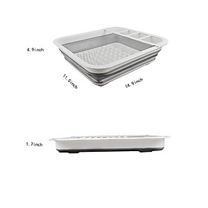 HNZZZM Collapsible Dish Drying Rack, Convenient Storage Dishware Drain Rack Drain Hole at The Bottom Suitable for Kitchen and Station Wagon