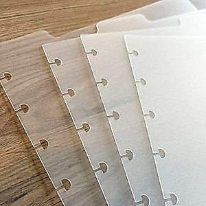 Dashboard Semi-Transparent Blank Top Index Dividers for 9-Discs Classic Happy Planners