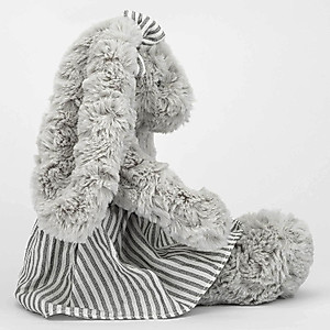 Easter Bunny Stuffed Animal, 12" Grey Plush Rabbit for Girls