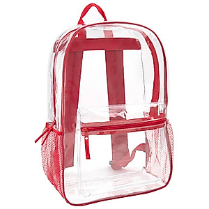 24 Pack Bulk of Clear Backpacks Wholesale for Men, Women, Stadium, College, Travel (Assorted Colors Boys Pack)