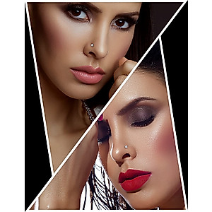 Uzgtvy 18G Nose Rings Stud Nose Ring Piercing Jewelry for Women 316L Stainless Surgical Steel Silver Hypoallergenic Straight Nose Nostril Ring Bar Earrings Stud Bone Piercing Jewelry Pack Men 3mm