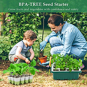 Seed Starter Tray, 24 Cells Indoor Seed Starter Kit, Flexible Silicone Designed Seedling Starter Trays, Germination Tray with Humidity Dome & Lids(4in Height), Reusable & Dishwasher Safe, BPA-Free