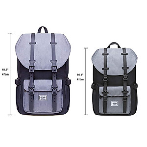 KAUKKO Laptop Outdoor Backpack, Traveling Rucksack Fits 15.6 Inch Laptop(5-7-Black Grey)