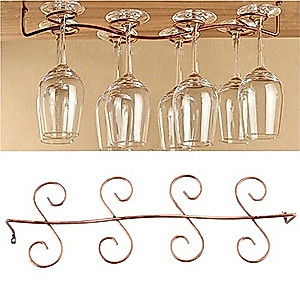 Red Wine Cabinet - 1pc 6 8 Wine Glass Rack Stemware Hanging Under Cabinet Holder Bar Screws - Copper Free Steel Short Carlisle Under Rubbed Large Commercial Stainless Glass Stemware Bronze In