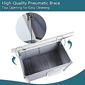 Petsfit Outdoor Dog House for Small Dog Weatherproof Outdoor Dog Kennel with Adjustable Foot Mat and Door Flap, Light Grey, Small/33.7 X 22.6 X 23.1