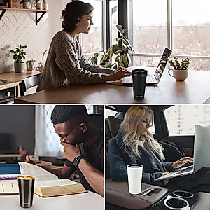 Funkrin Insulated Water Bottle with Lid and Straw, 18oz Ceramic Lined Coating Travel Coffee Mug, Leak Proof Double Walled Thermos for Hot & Cold Beverages…